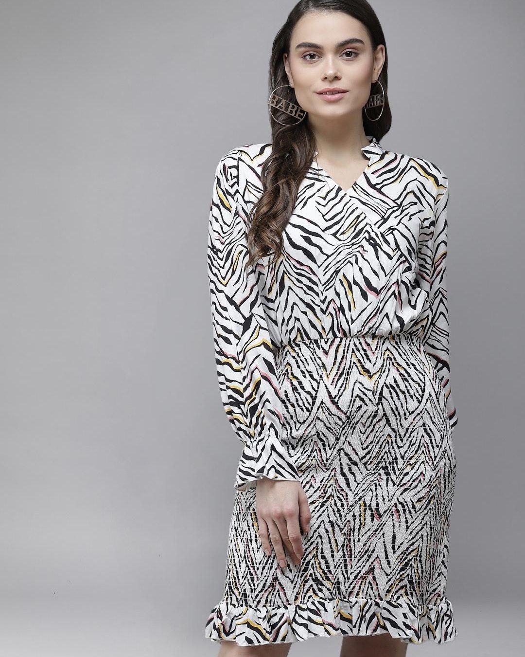 Buy Women's White Animal Printed Dress Online at Bewakoof