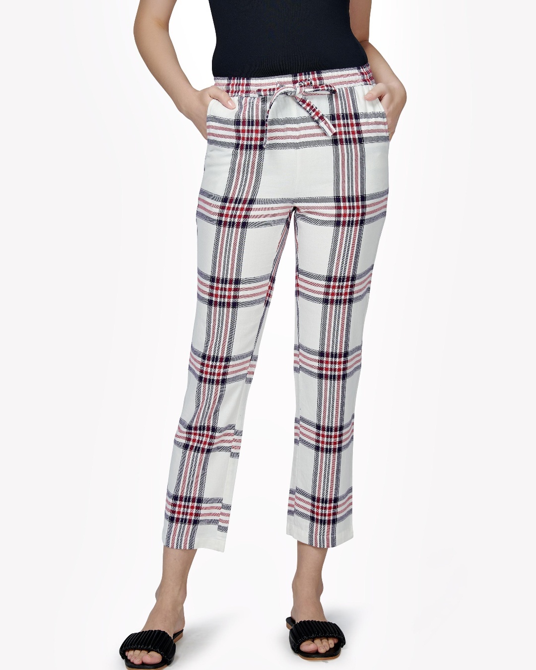 Buy Women's White Checked Pyjamas Online in India at Bewakoof