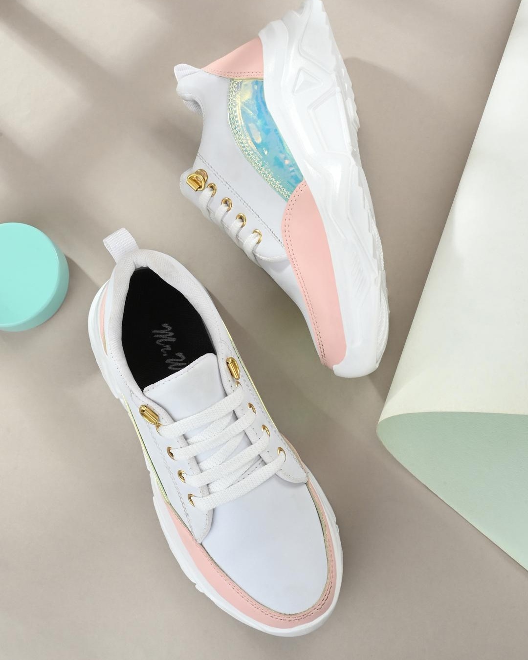 Buy Women's White Color Block Sneakers Online in India at Bewakoof