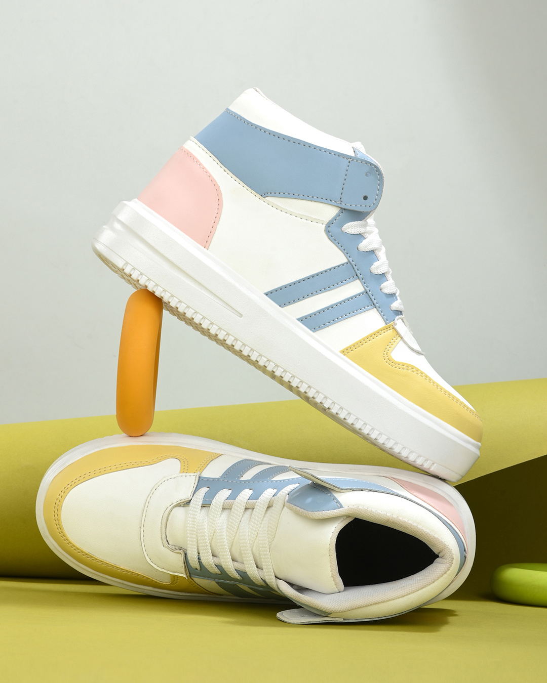 Buy Women's White Colorblock Sneakers Online in India at Bewakoof