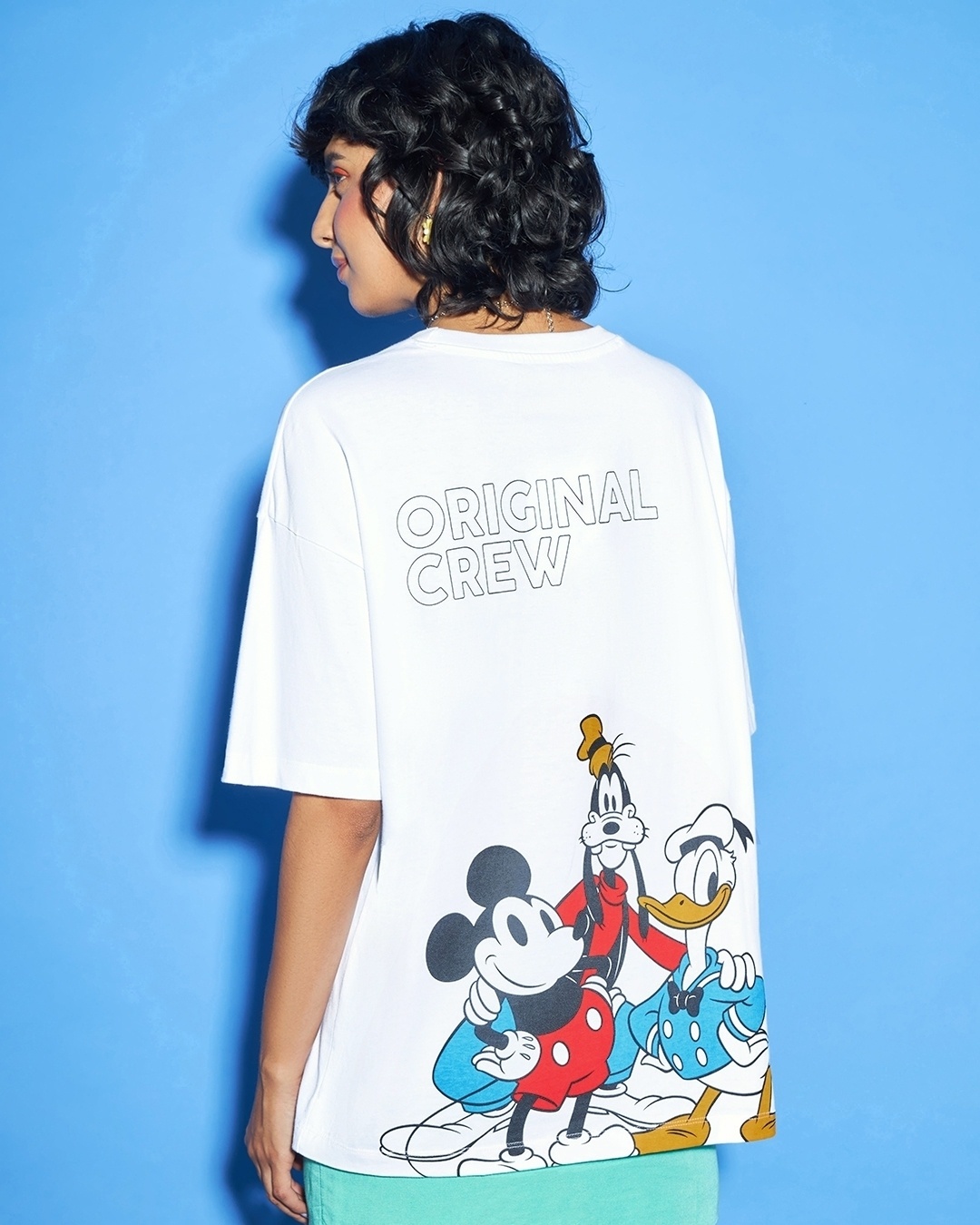 Buy Women's White Disney Crew Graphic Printed Oversized T-shirt Online ...