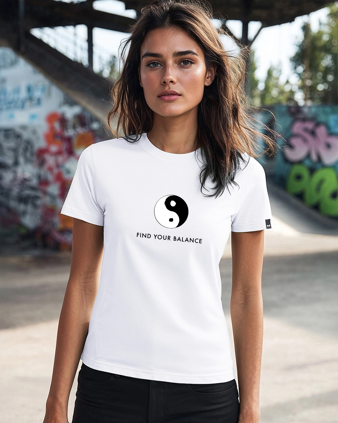 Buy Women's White Find Your Balance Graphic Printed T-Shirt Online at Bewakoof