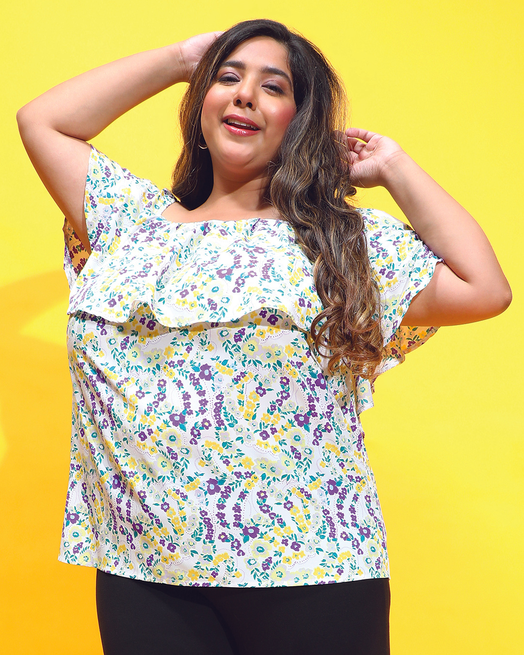 Buy Women's White Floral Printed Plus Size Top Online at Bewakoof