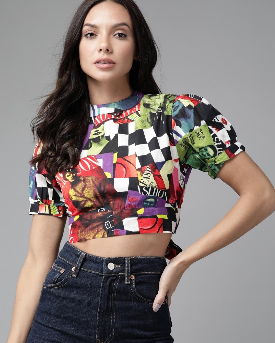 Buy Women's White Graphic Printed Crop Top Online at Bewakoof