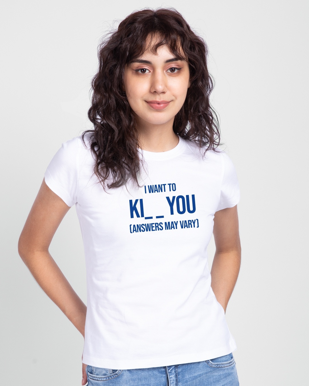 Buy Women's White I Want Too Typography T-shirt Online at Bewakoof
