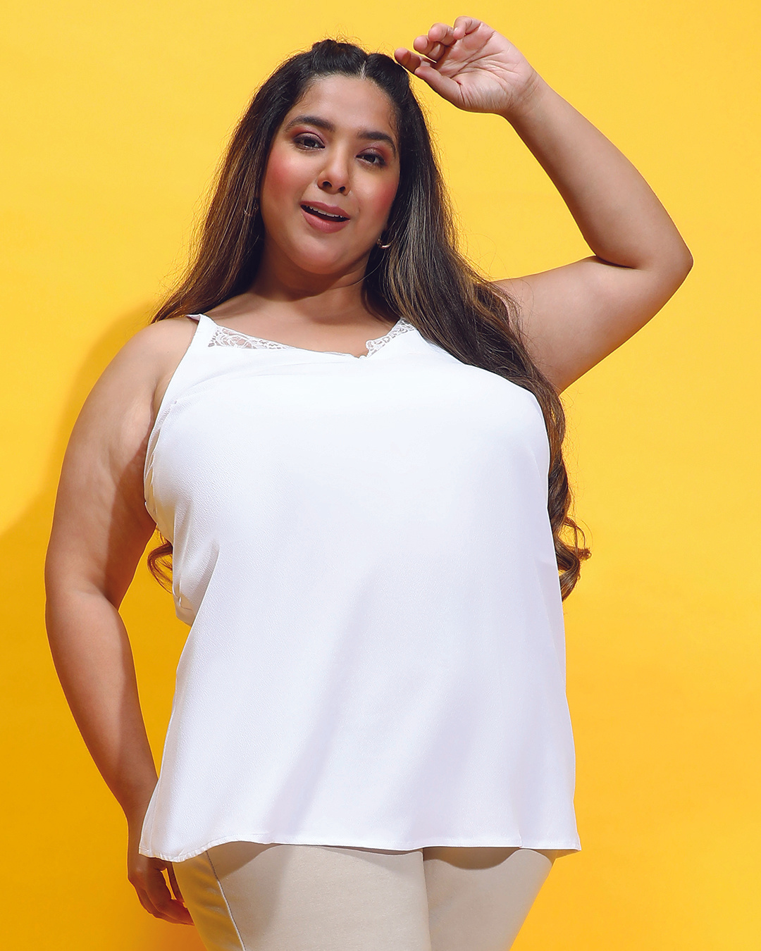 Buy Women's White Lace Detailed Strappy Top Online at Bewakoof