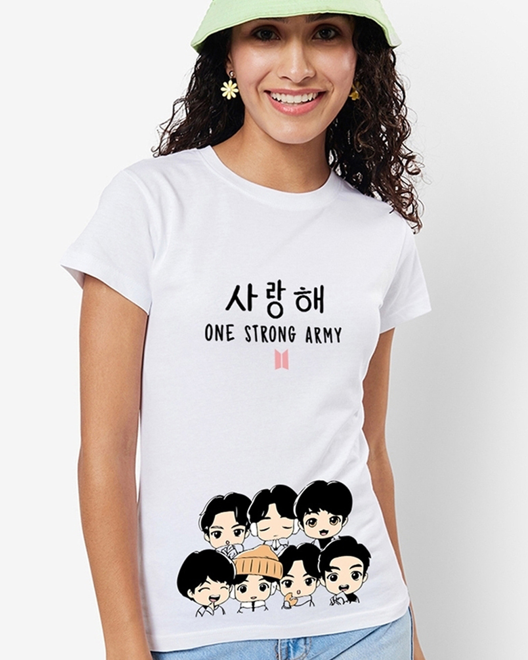 Buy Women's White One Strong Army Graphic Printed T-shirt Online at ...
