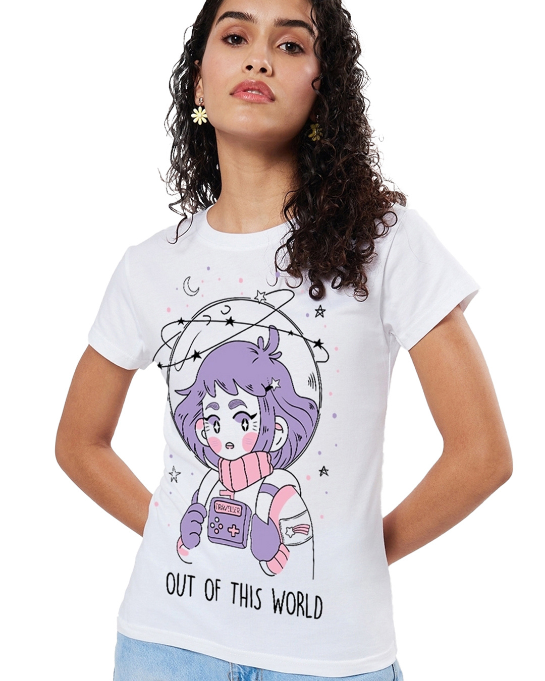 Buy Women's White Out of this World Graphic Printed T-shirt Online at ...