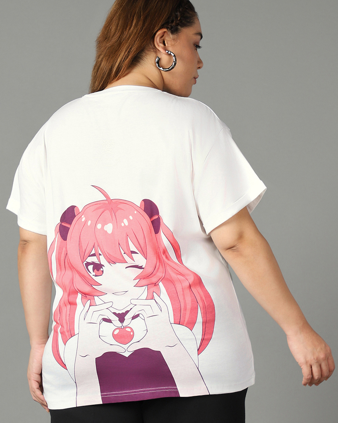 Buy Women's White Promo Graphic Printed Plus Size Boyfriend T-shirt ...