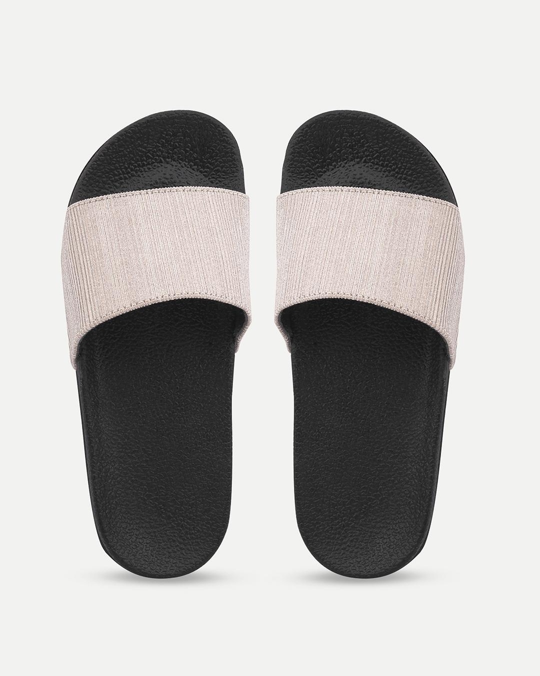 Buy Women's White Self Design Sliders Online in India at Bewakoof