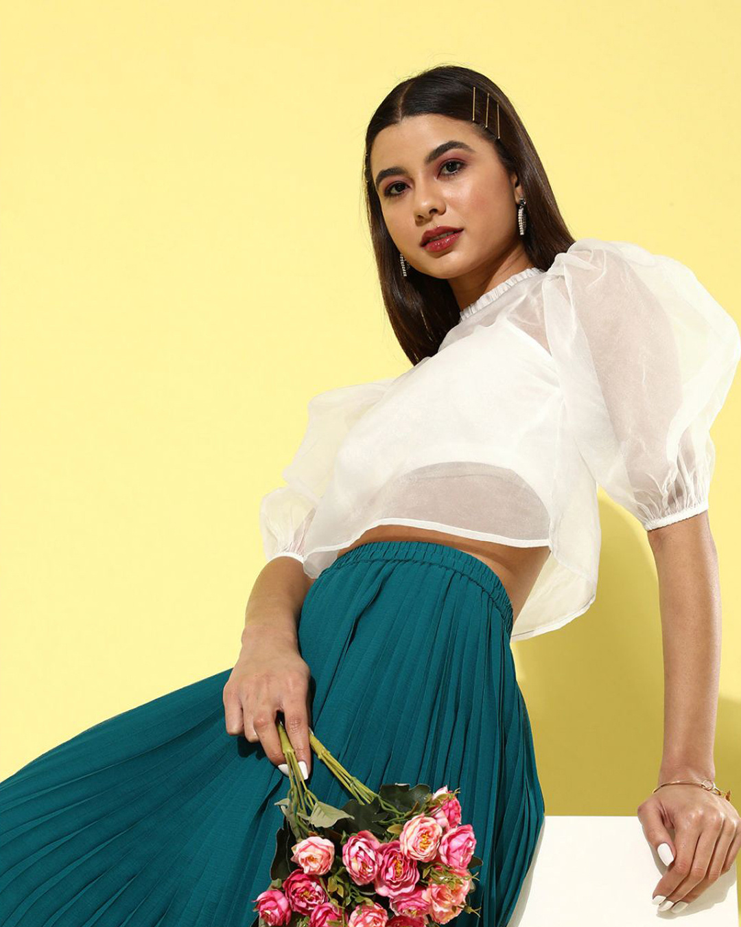 Buy Womens White Sheer Crop Top For Women White Online At Bewakoof