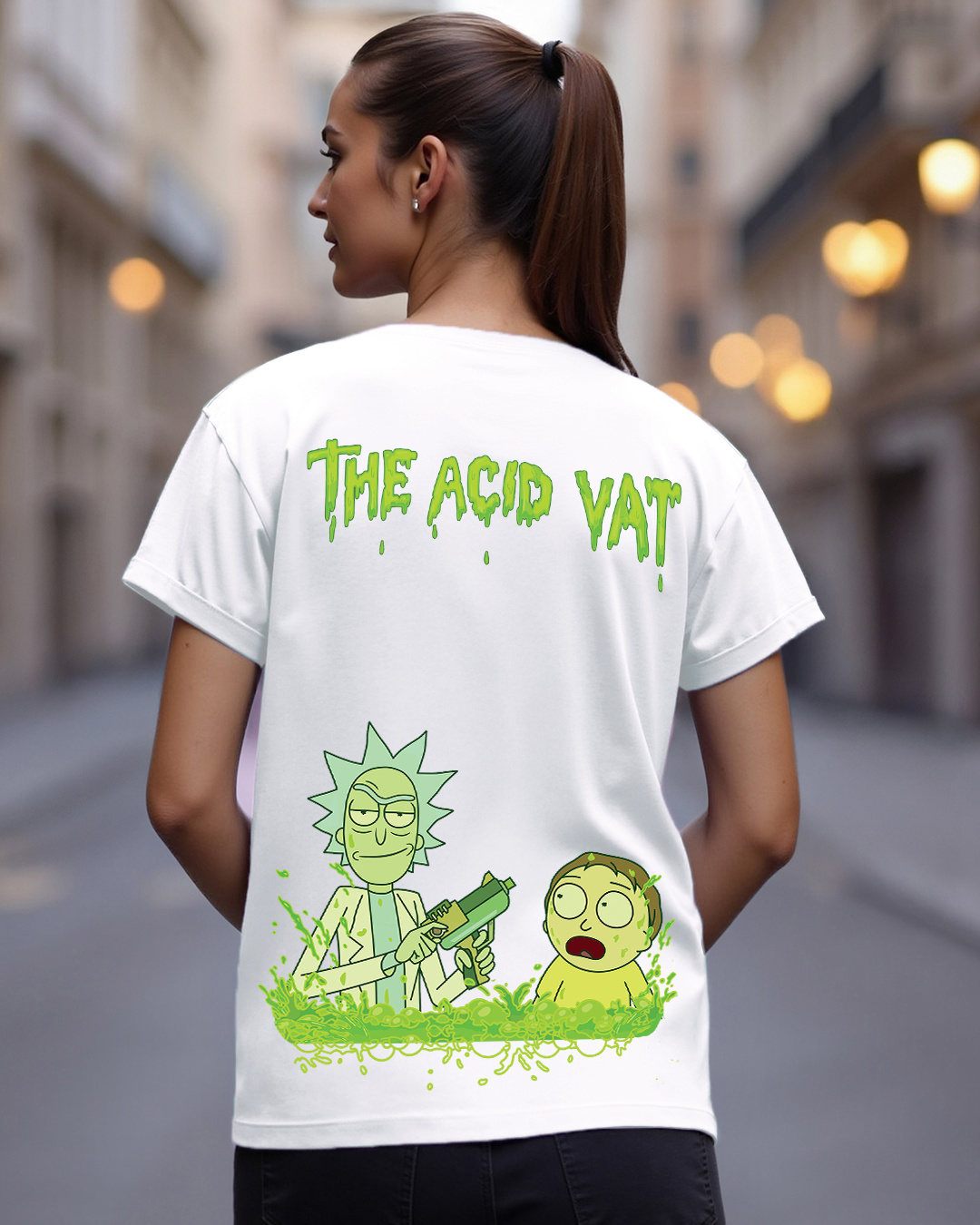 Buy Women's White The Acid Vat Graphic Printed Boyfriend T-shirt Online ...