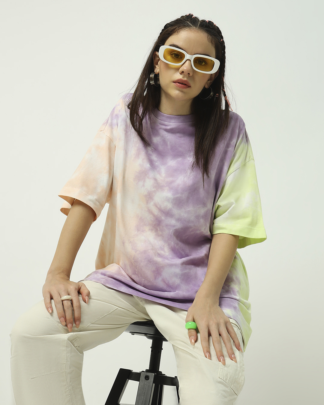 Buy Womens Purple And White Tie And Dye Oversized T Shirt Online At Bewakoof