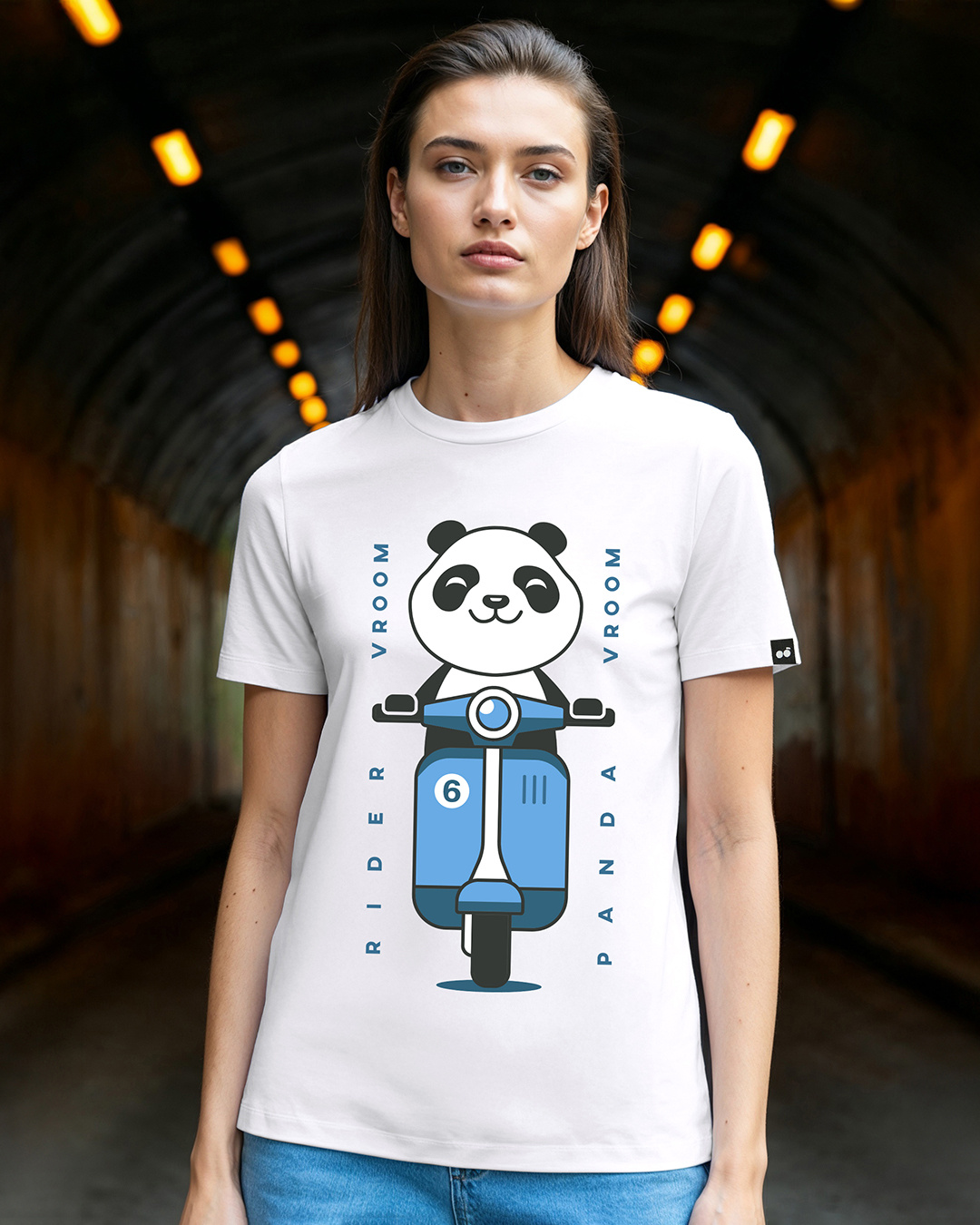 Buy Women's White Vroom Panda Graphic Printed T-shirt Online at Bewakoof