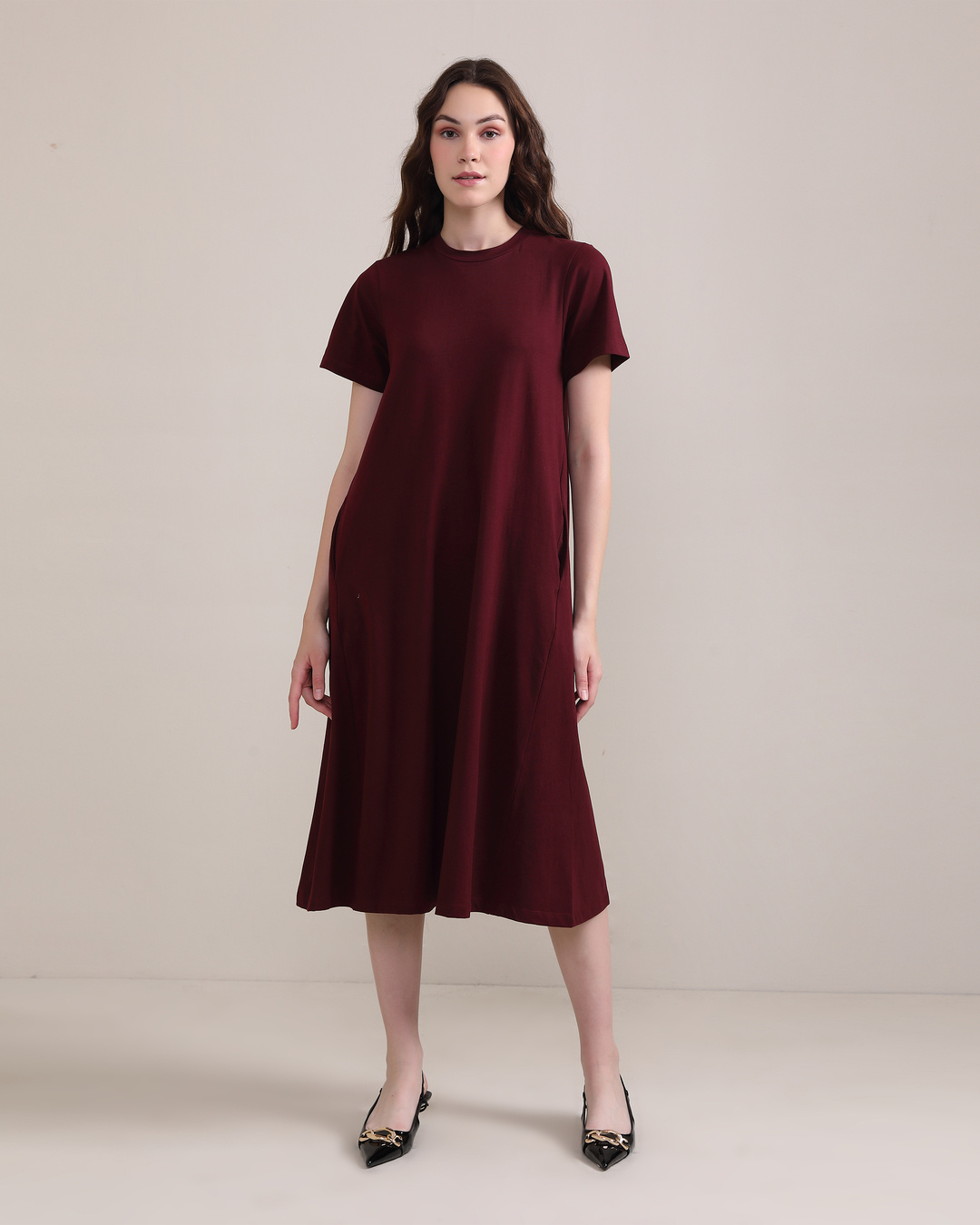 Buy Women's Wild Berry Relaxed Fit A-Line Dress Online at Bewakoof