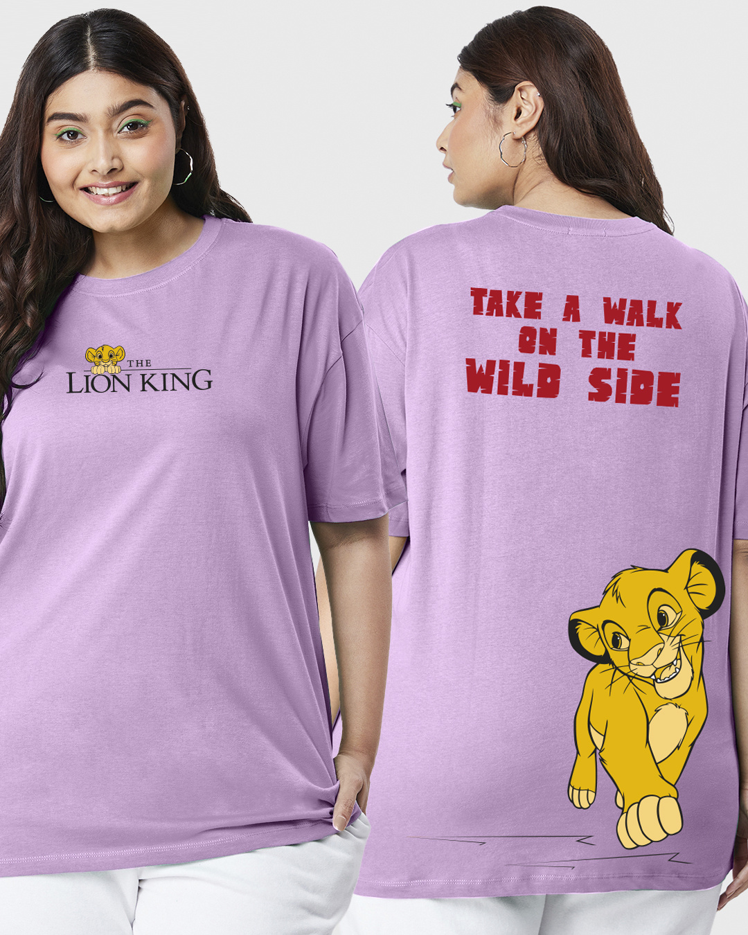 Buy Women's Purple Wild Side Graphic Printed Plus Size Oversized T ...