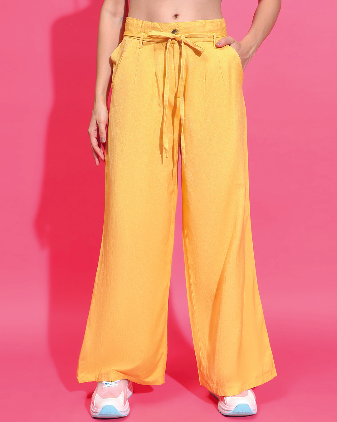 Buy Women's Yellow Flared Pants Online at Bewakoof