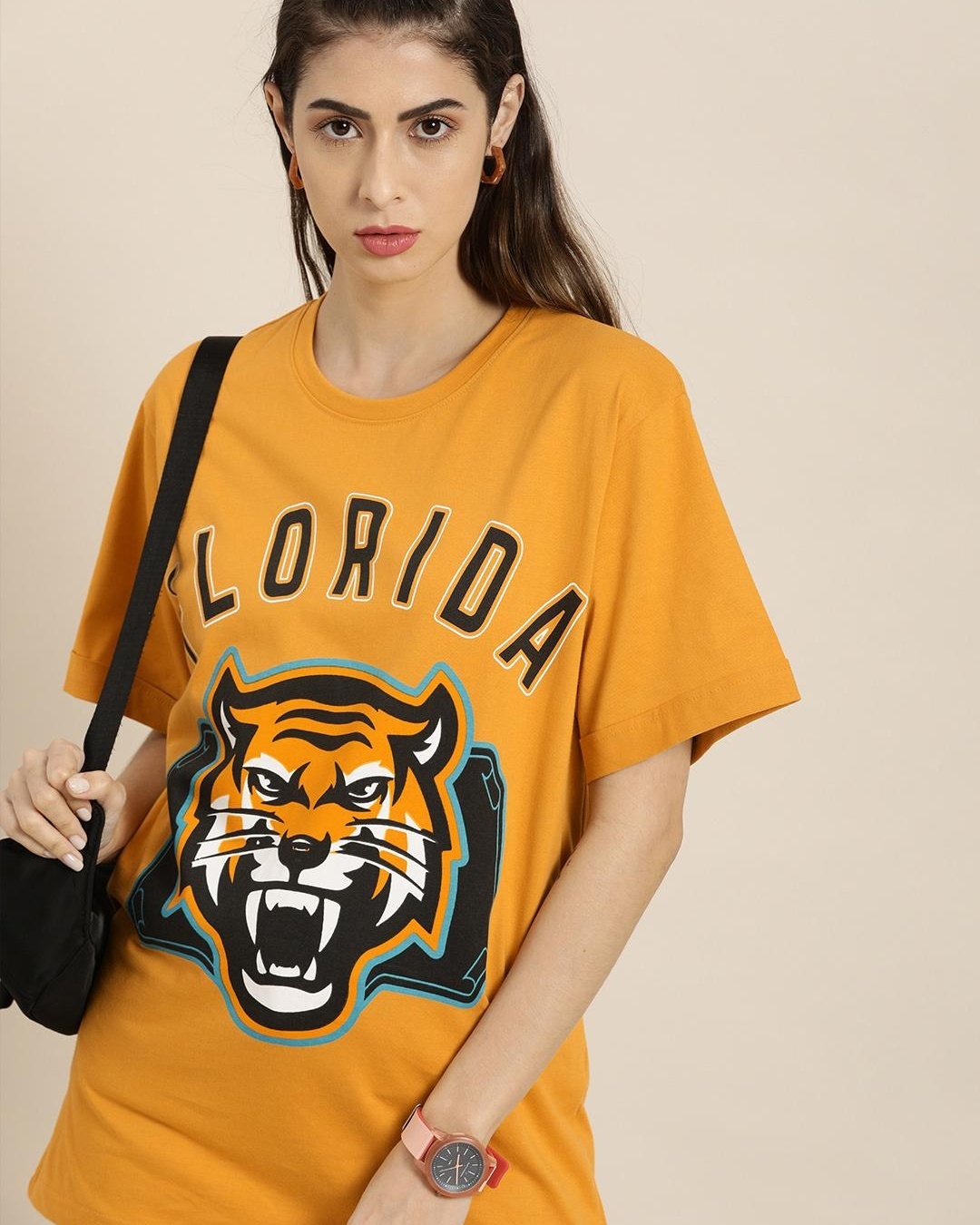 Buy Women's Yellow Graphic Printed Oversized T-shirt Online at Bewakoof