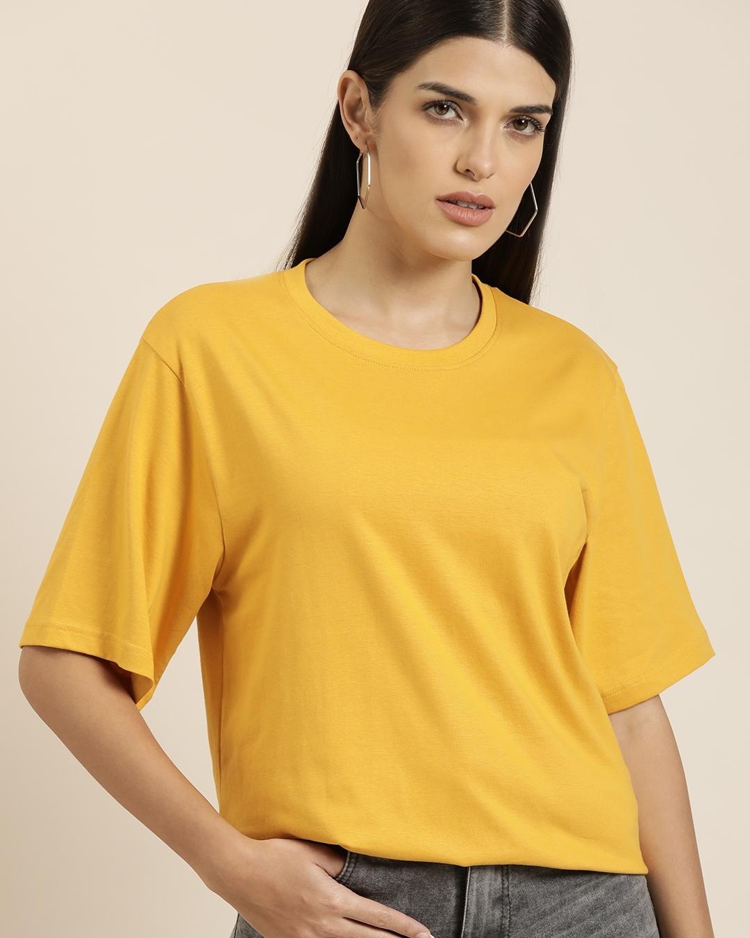 Buy Women's Yellow Oversized T-shirt Online at Bewakoof