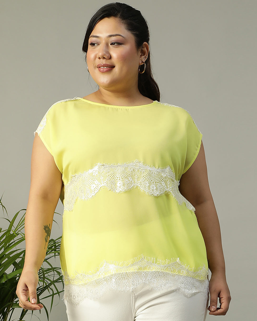 Buy Women's Yellow Plus Size Top Online at Bewakoof