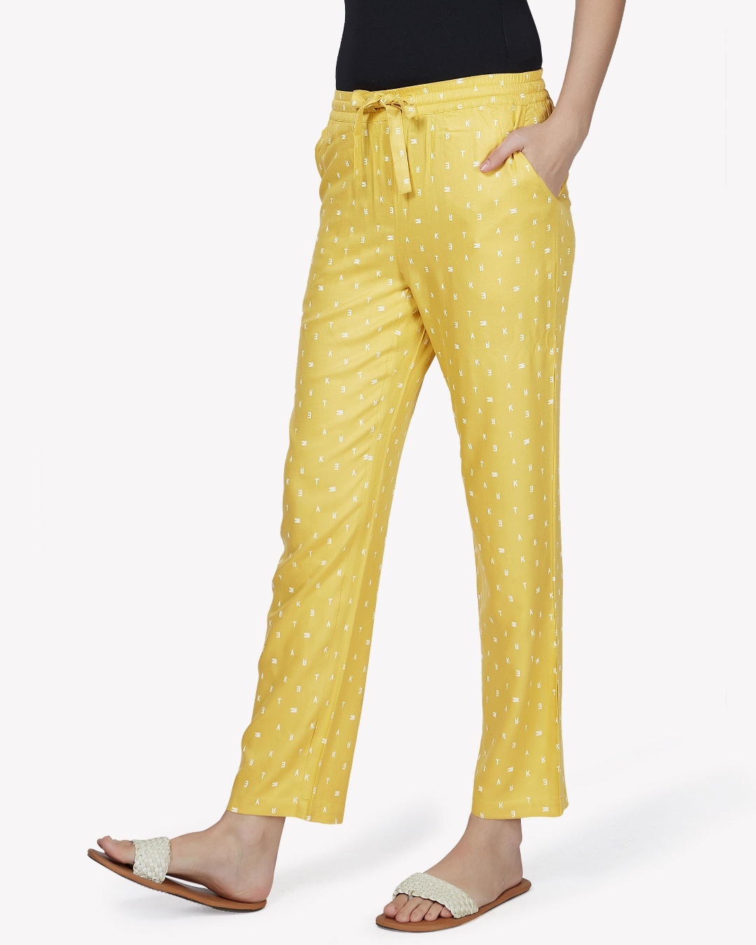 Buy Women's Yellow Typography Pyjamas Online in India at Bewakoof