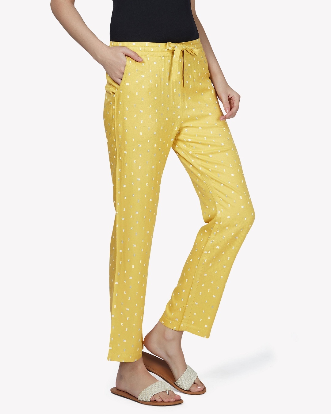 Buy Women's Yellow Typography Pyjamas Online in India at Bewakoof