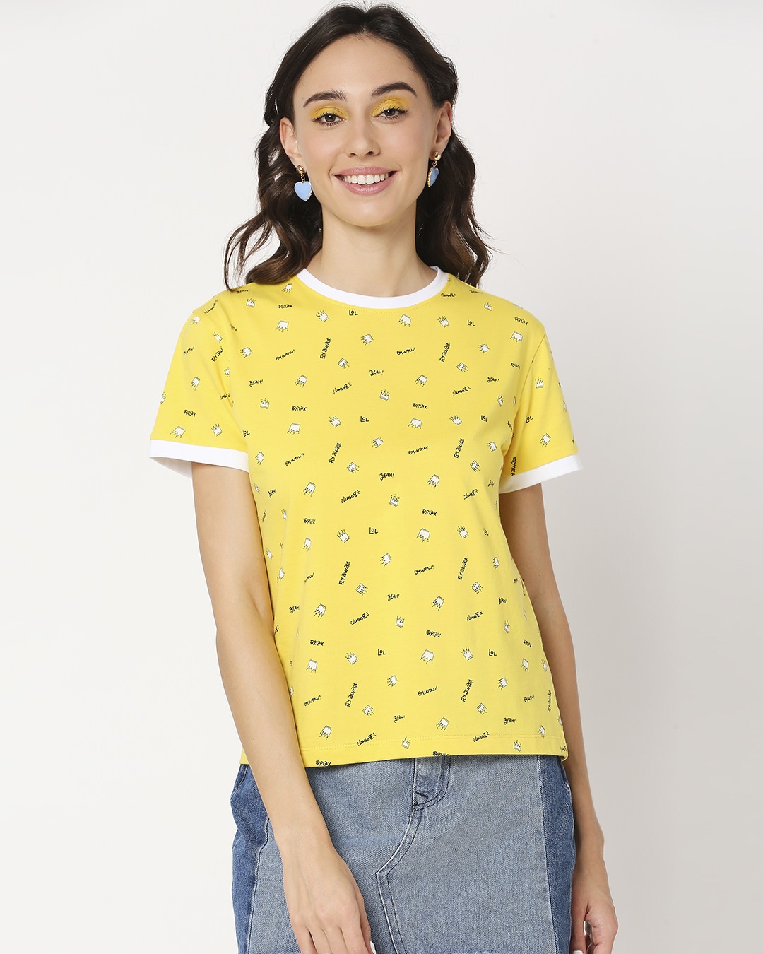 Buy Women's Yolo Yellow AOP T-shirt for Women yellow Online at Bewakoof