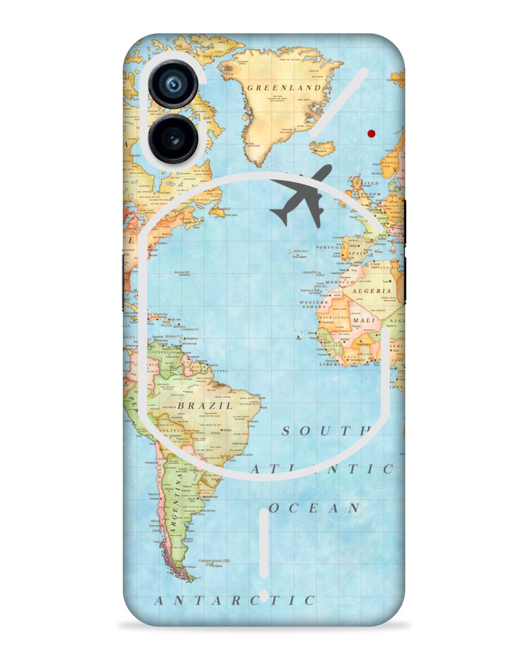 Buy Blue World Map Printed Mobile Skin for Nothing Phone (1) Online in ...