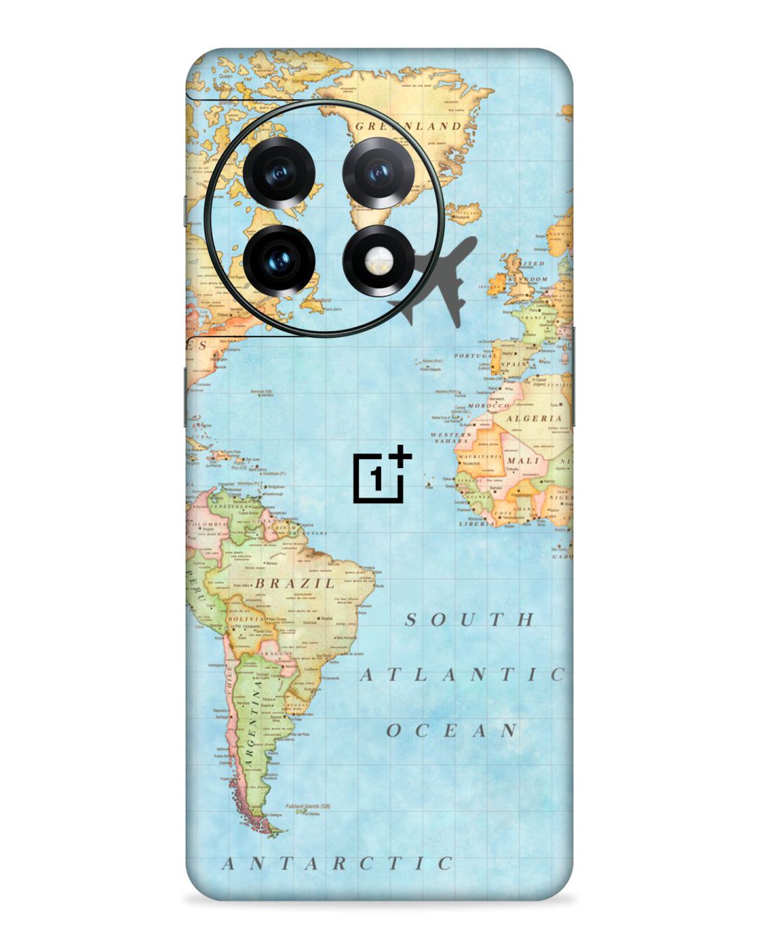 Buy Blue World Map Printed Mobile Skin for OnePlus 11R 5G Online in ...