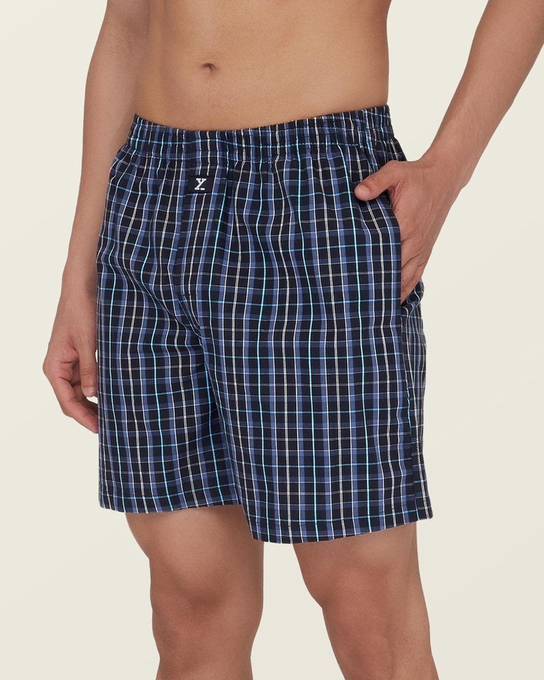Buy XYXX Men's Blue Checked Relaxed Fit Boxers Online in India at Bewakoof