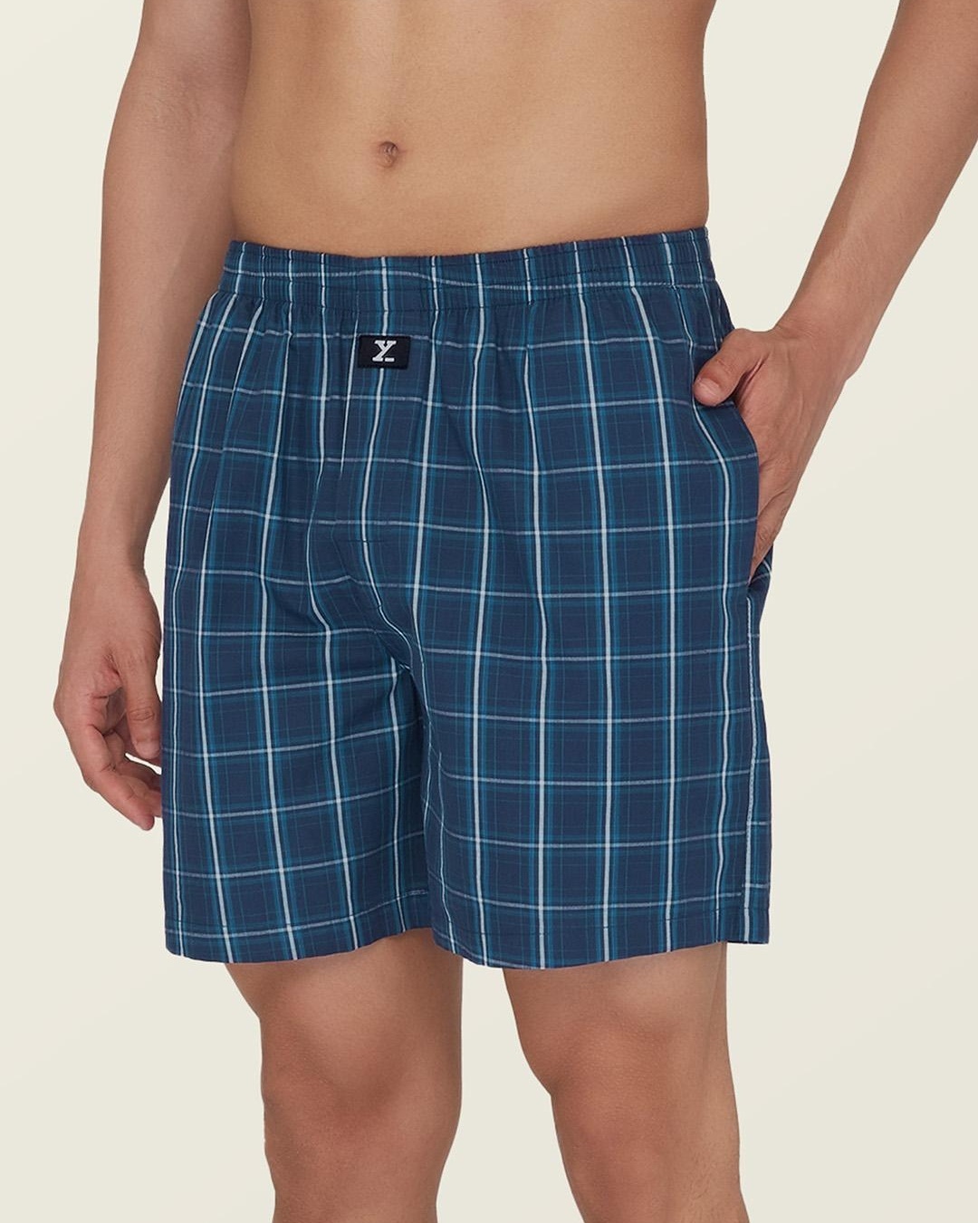Buy XYXX Men's Blue Checked Relaxed Fit Boxers Online in India at Bewakoof