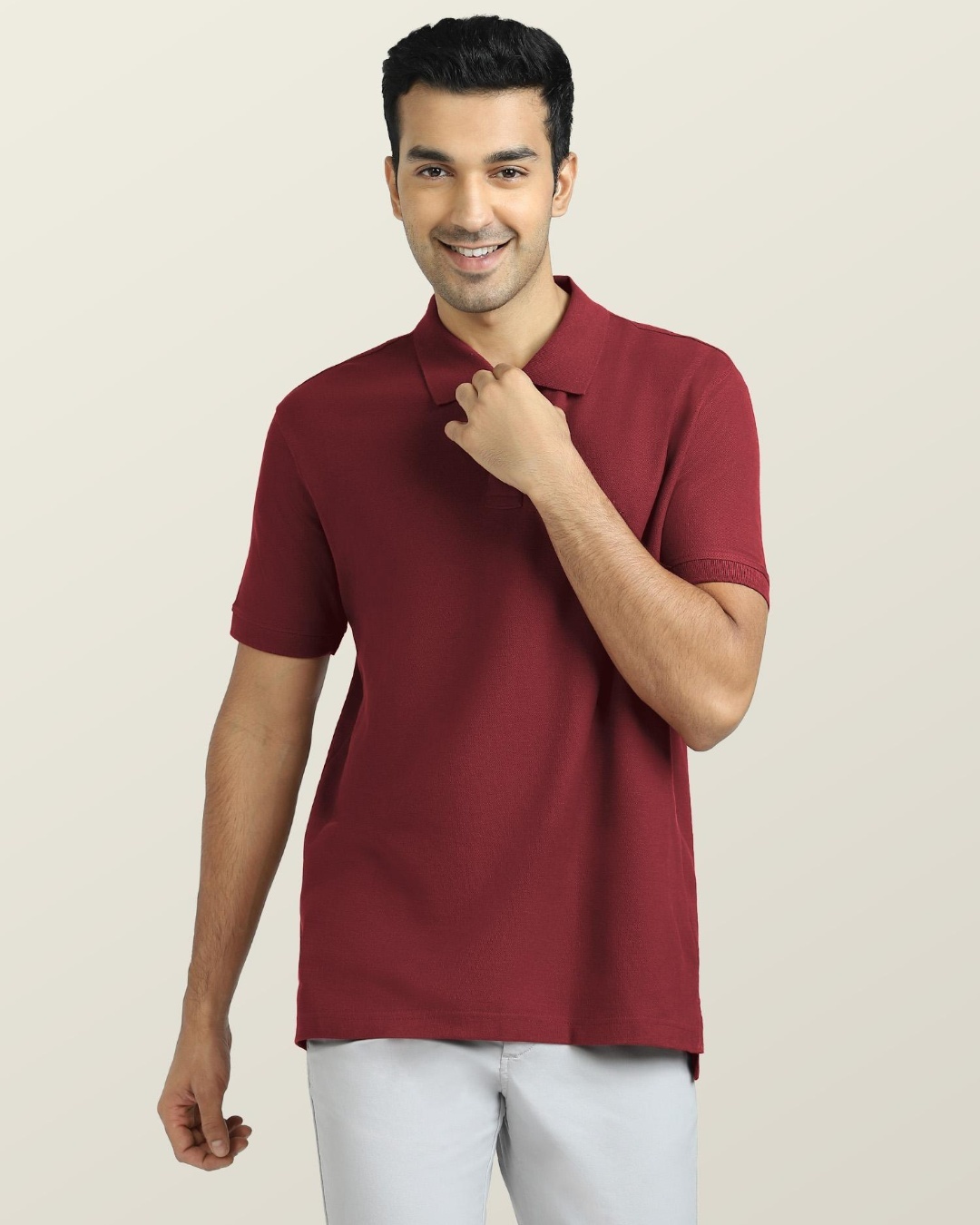 Buy Men's Maroon Polo T-shirt Online at Bewakoof
