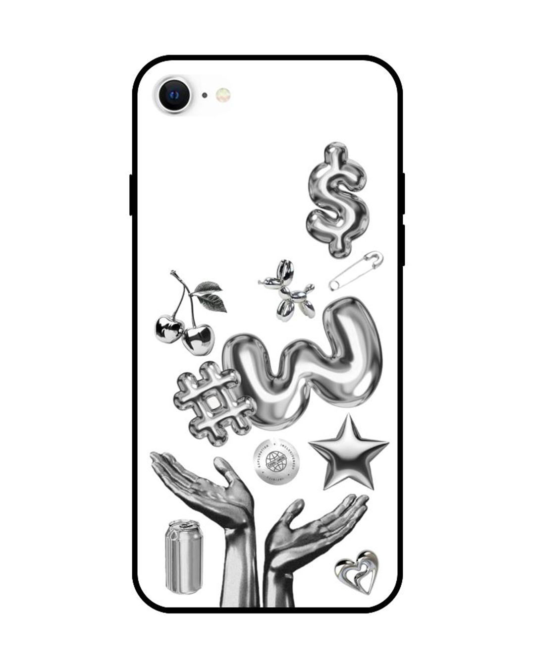 Buy Y2K Chrome Premium Glass Cover for Apple iPhone SE 2022 Online in ...