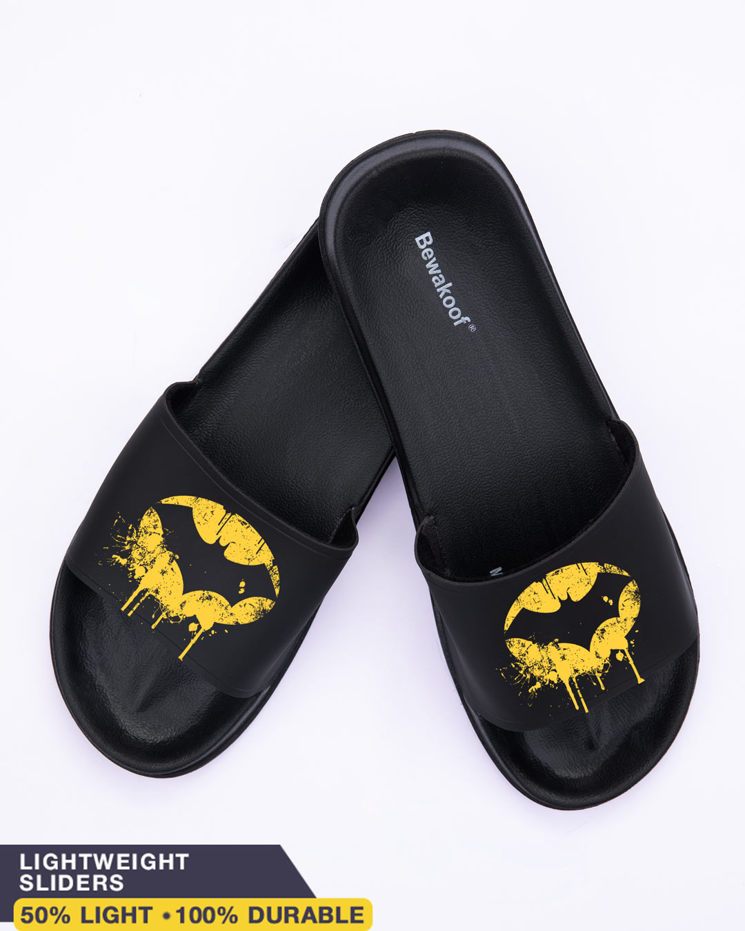 Buy Yellow Batman Men's Printed Sliders Online in India at Bewakoof