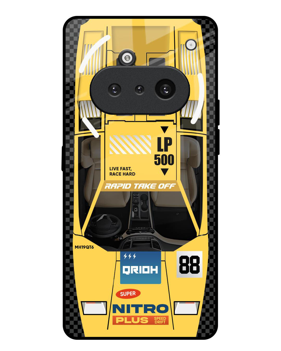 Buy Yellow Racing Car Premium Glass Cover for Nothing Phone (3a)(Shock ...
