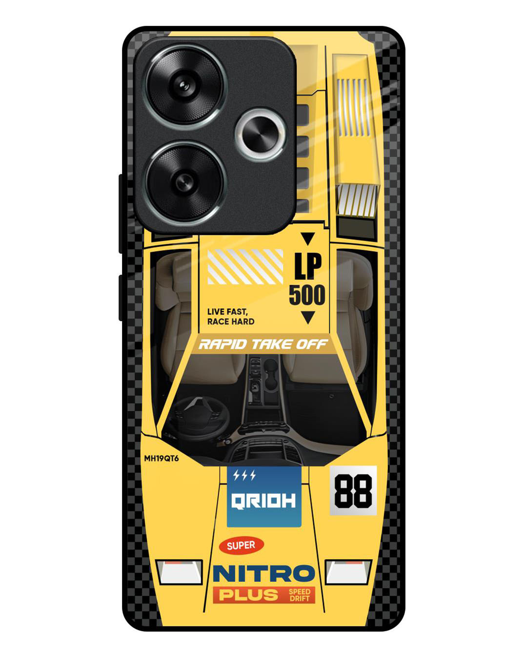 Buy Yellow Racing Car Premium Glass Cover for Poco F6 5G(Shock Proof ...
