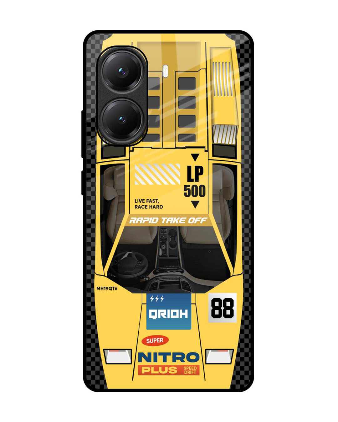 Buy Yellow Racing Car Premium Glass Cover for Poco X7 Pro 5G(Shock ...
