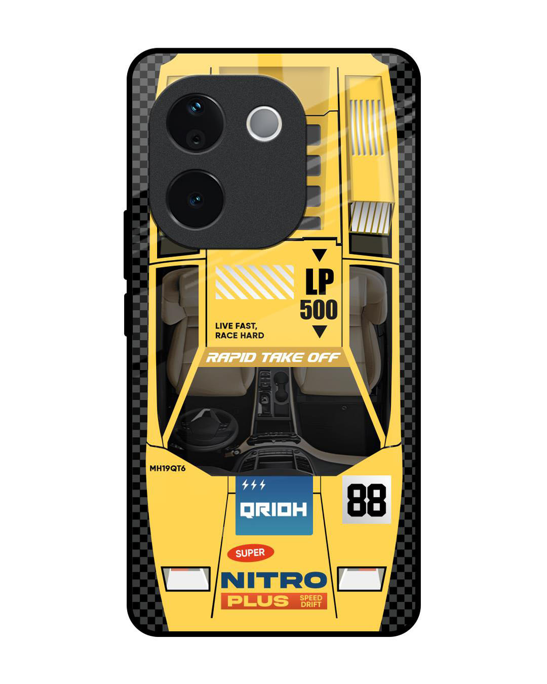 Buy Yellow Racing Car Premium Glass Cover for Vivo T3 Pro 5G(Shock ...
