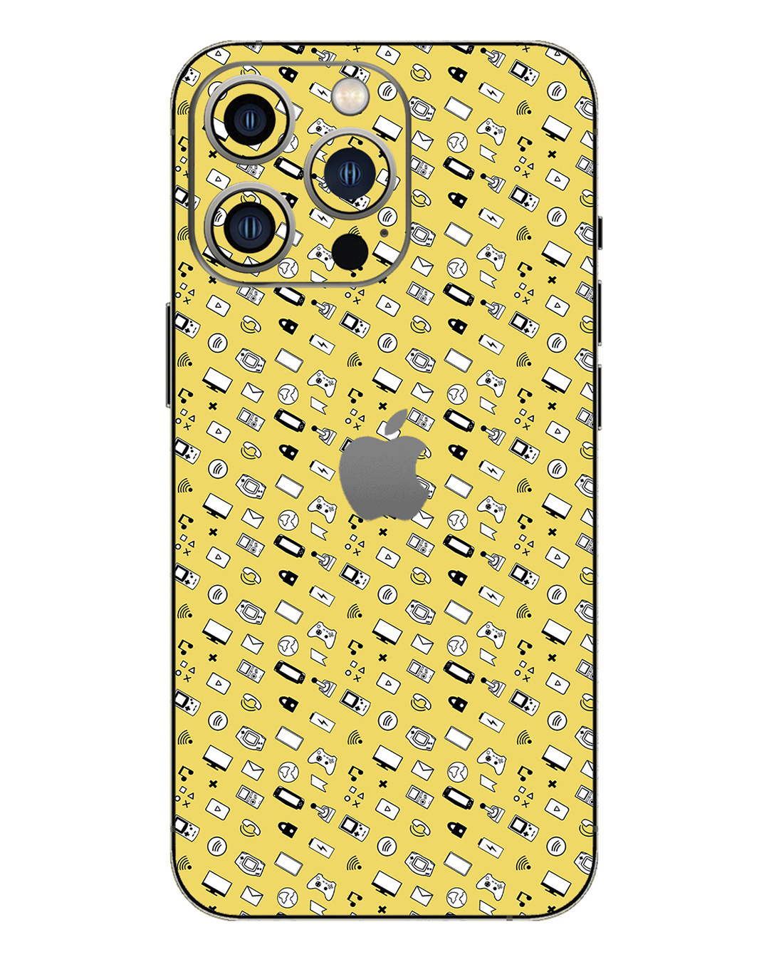 Buy Yellow Retro Icons Quirky Printed Mobile Skin for Apple iPhone 13 ...