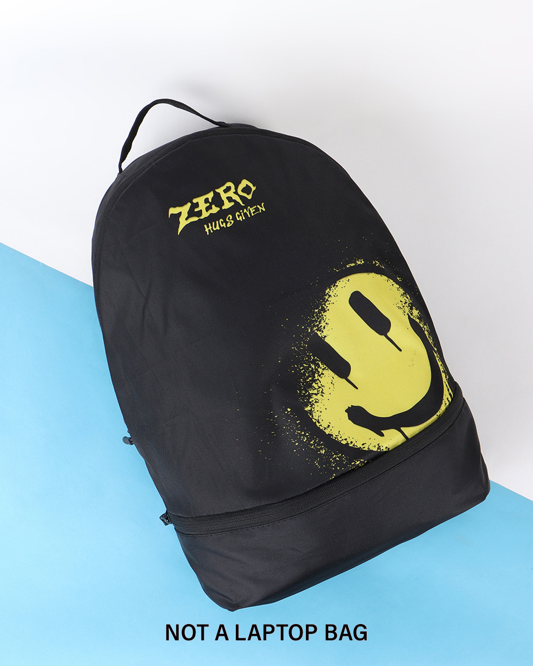 Buy Unisex Black Zero Hugs Small Backpack Online in India at Bewakoof