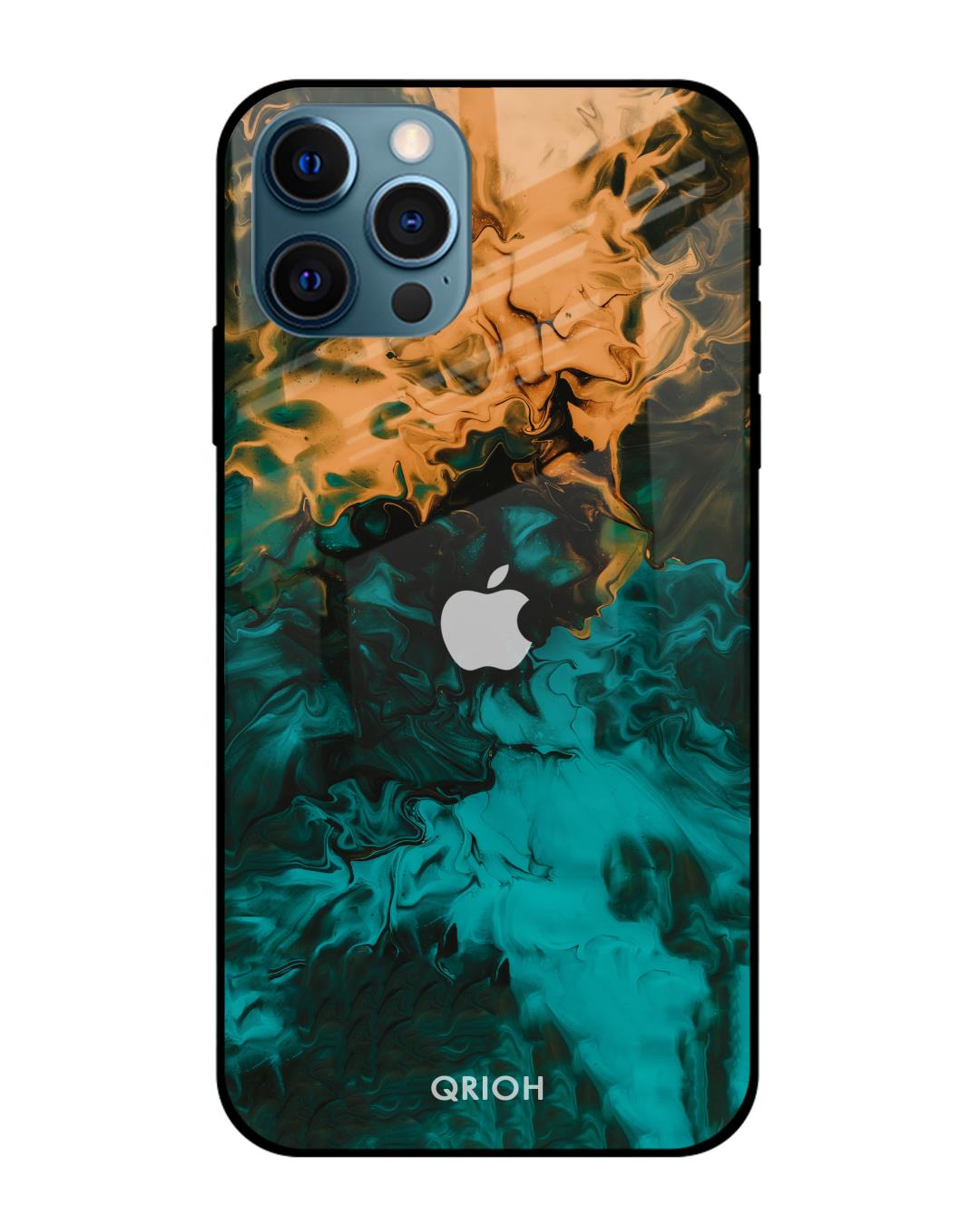 Buy Zig-Zag Printed Premium Glass Cover For iPhone 12 Pro Max (Impact ...