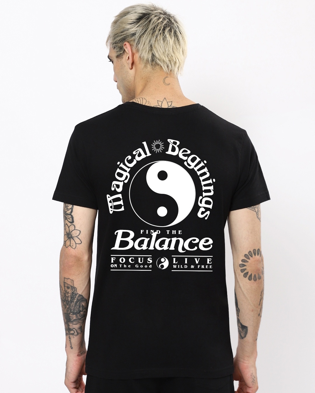 Buy Men's Black Balance Is The Key Graphic Printed T-shirt for Men ...
