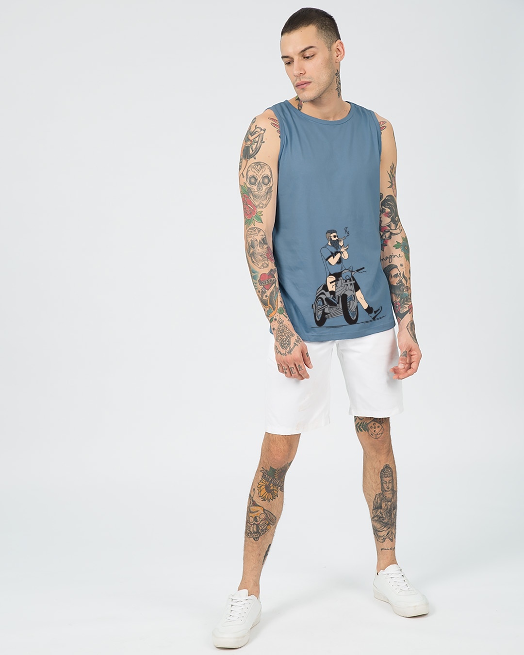 Buy Biker Swag Vest for Men blue Online at Bewakoof