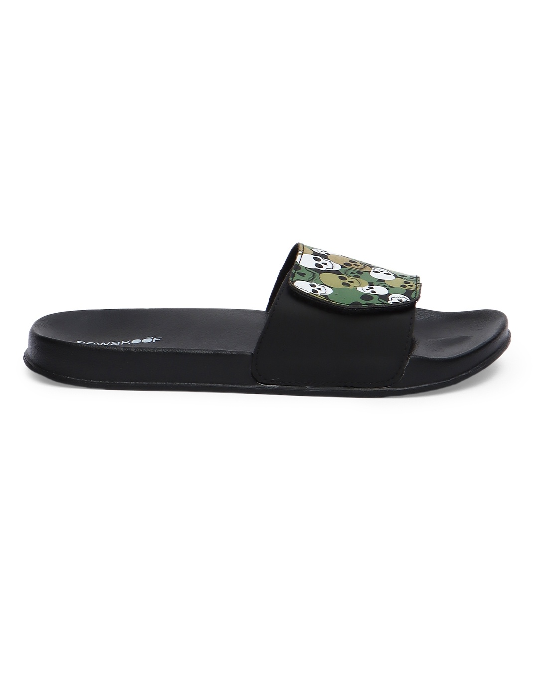 Buy Men's Black Camouflage Skulls Printed Sliders Online in India at ...