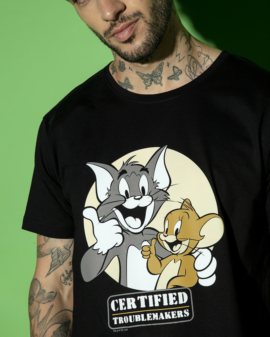 Buy Men's Black Certified Troublemakers (TJL) Graphic Printed T-shirt ...