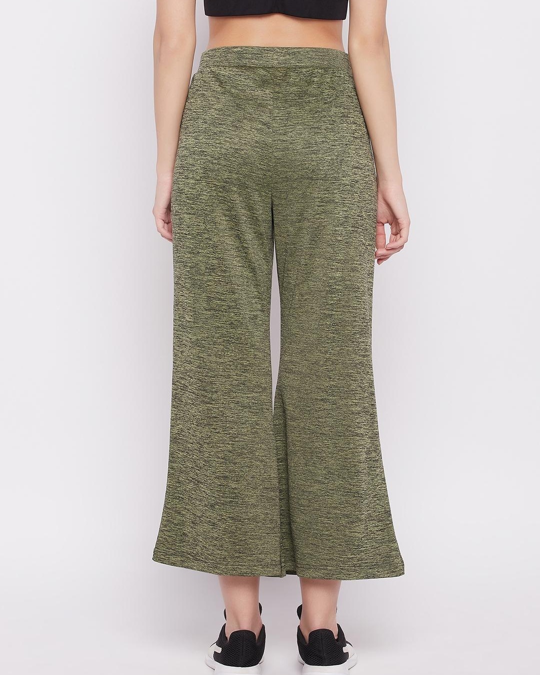 Buy Clovia Women's Green Self Designed Flared Track Pants for Women ... Buy Clovia Women's Green Self Designed Flared Track Pants for Women ...