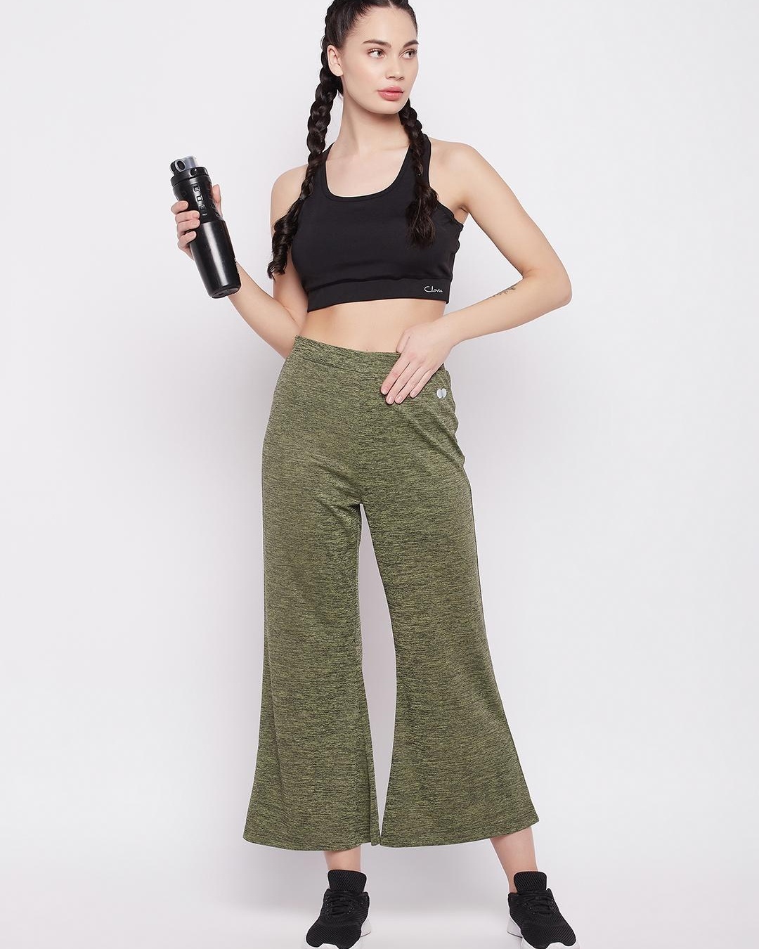 Buy Clovia Women's Green Self Designed Flared Track Pants for Women ... Buy Clovia Women's Green Self Designed Flared Track Pants for Women ...