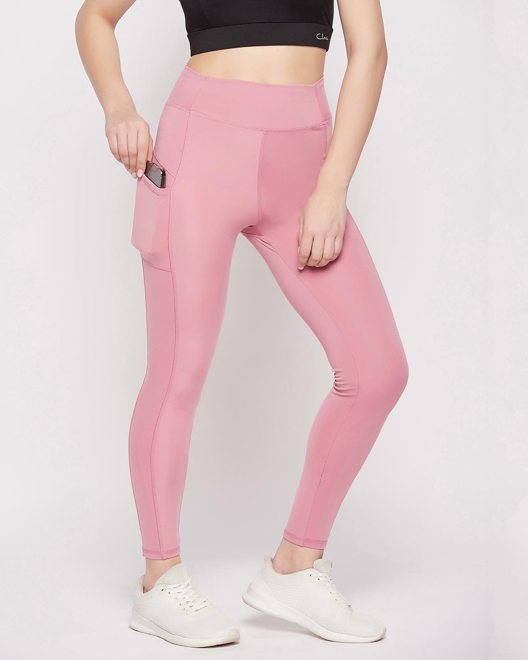 Buy Clovia Women's Pink Activewear Tights for Women Pink Online at Bewakoof