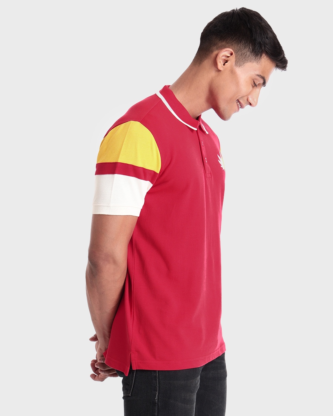 Buy Men's Crimson Red Cut N Sew Polo T-shirt Online at Bewakoof