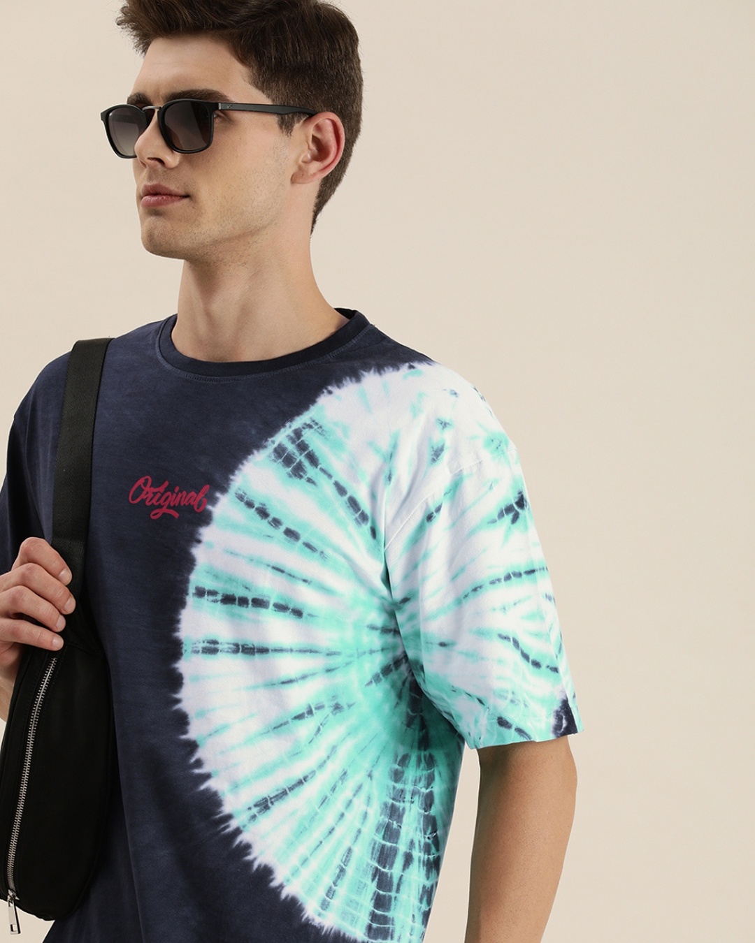 Buy Dillinger Mens Navy And White Tie And Dye Oversized T Shirt For Men